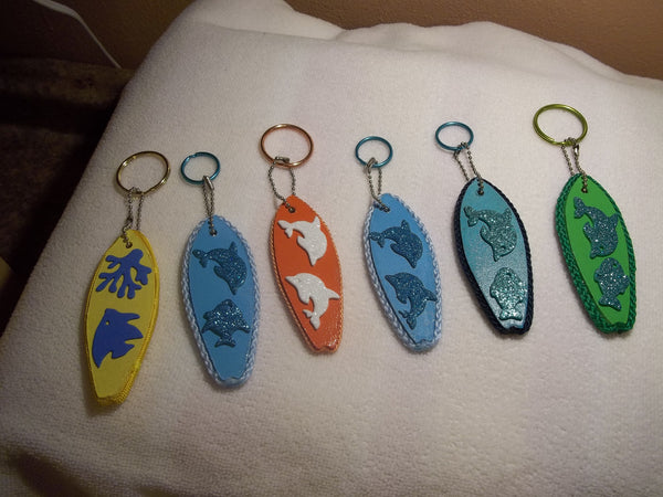 Surf Board Wooden Key Chain (K307) | Palm Harbor Woodcrafts